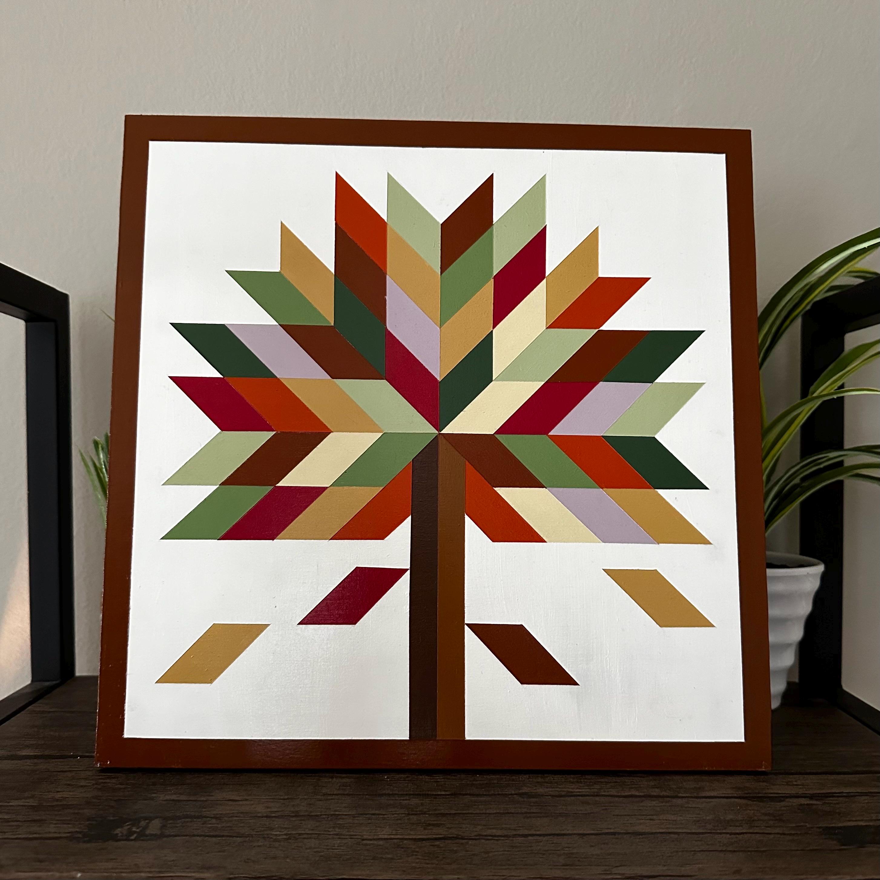 Barn Quilt 12 X 12 Inches Autumn Tree Indoor/outdoor Solid Wood - Etsy