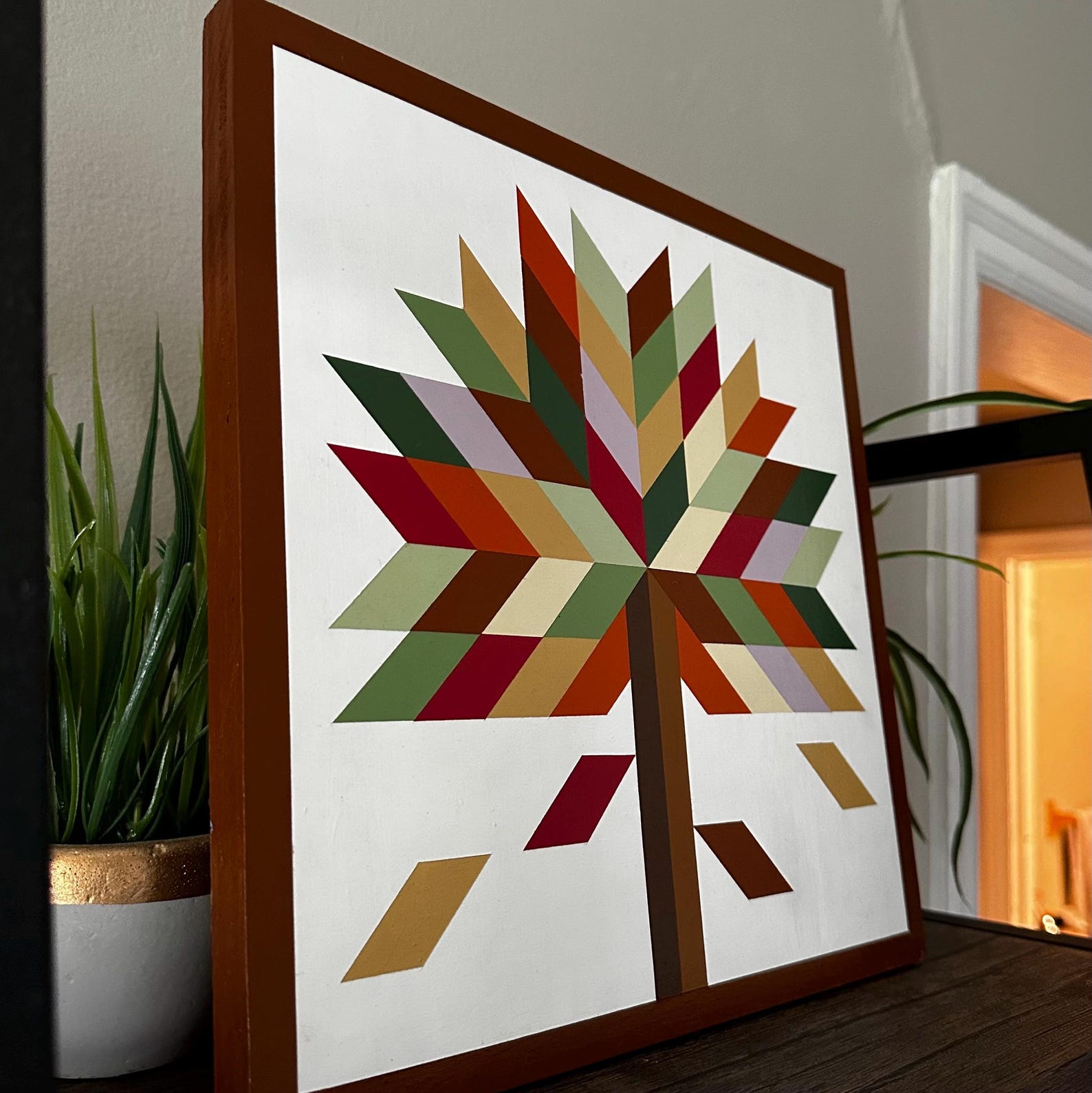 Barn Quilt 12 X 12 Inches Autumn Tree Indoor/outdoor Solid Wood - Etsy