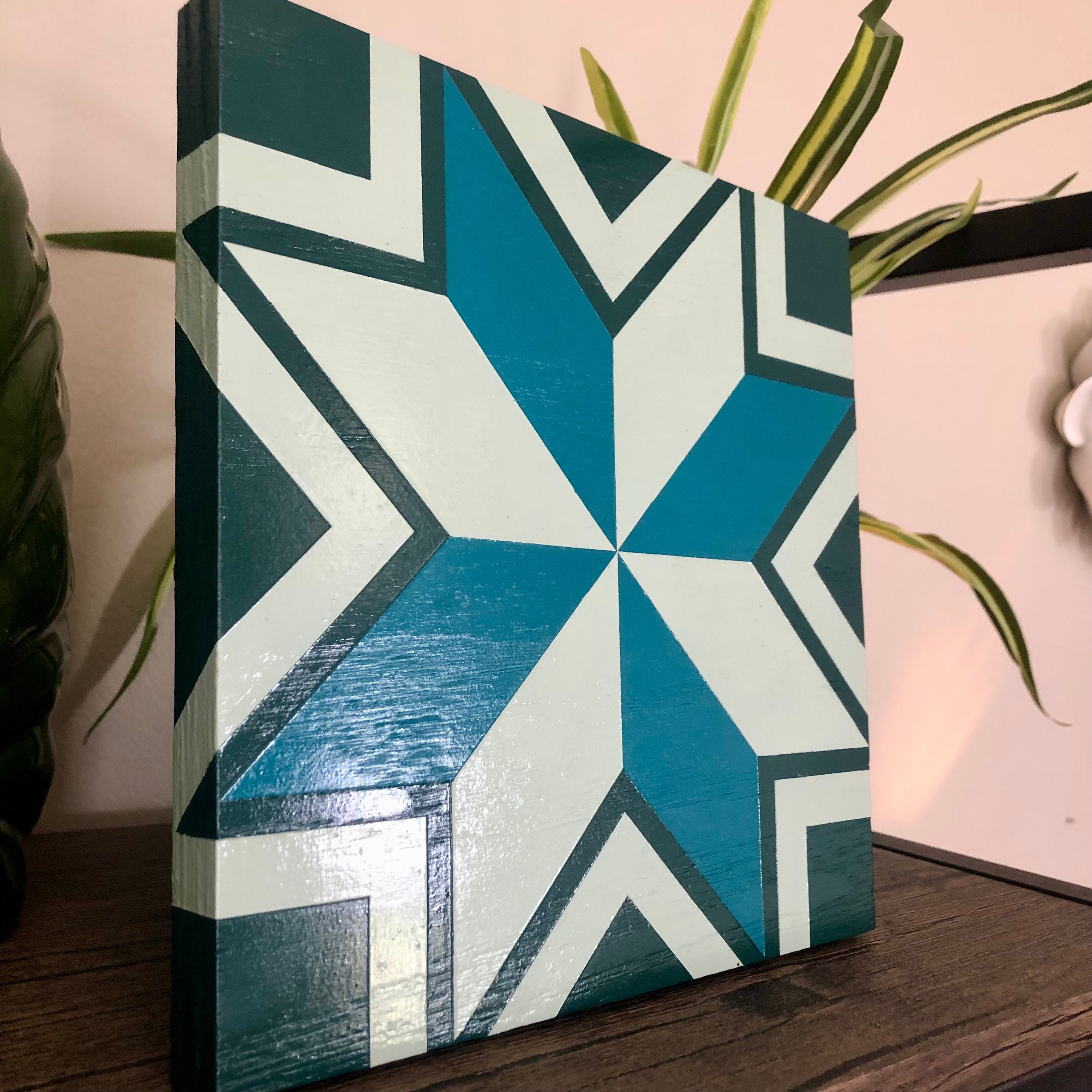 Mini Barn Quilt - 8 X 8 Inches - Blue - Indoor/outdoor - Solid Wood - Etsy