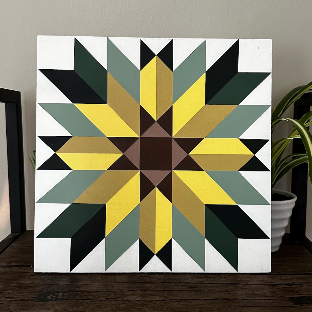 Barn Quilt - 12 X 12 Inches - Sunflower - Indoor/outdoor - Solid Wood ...