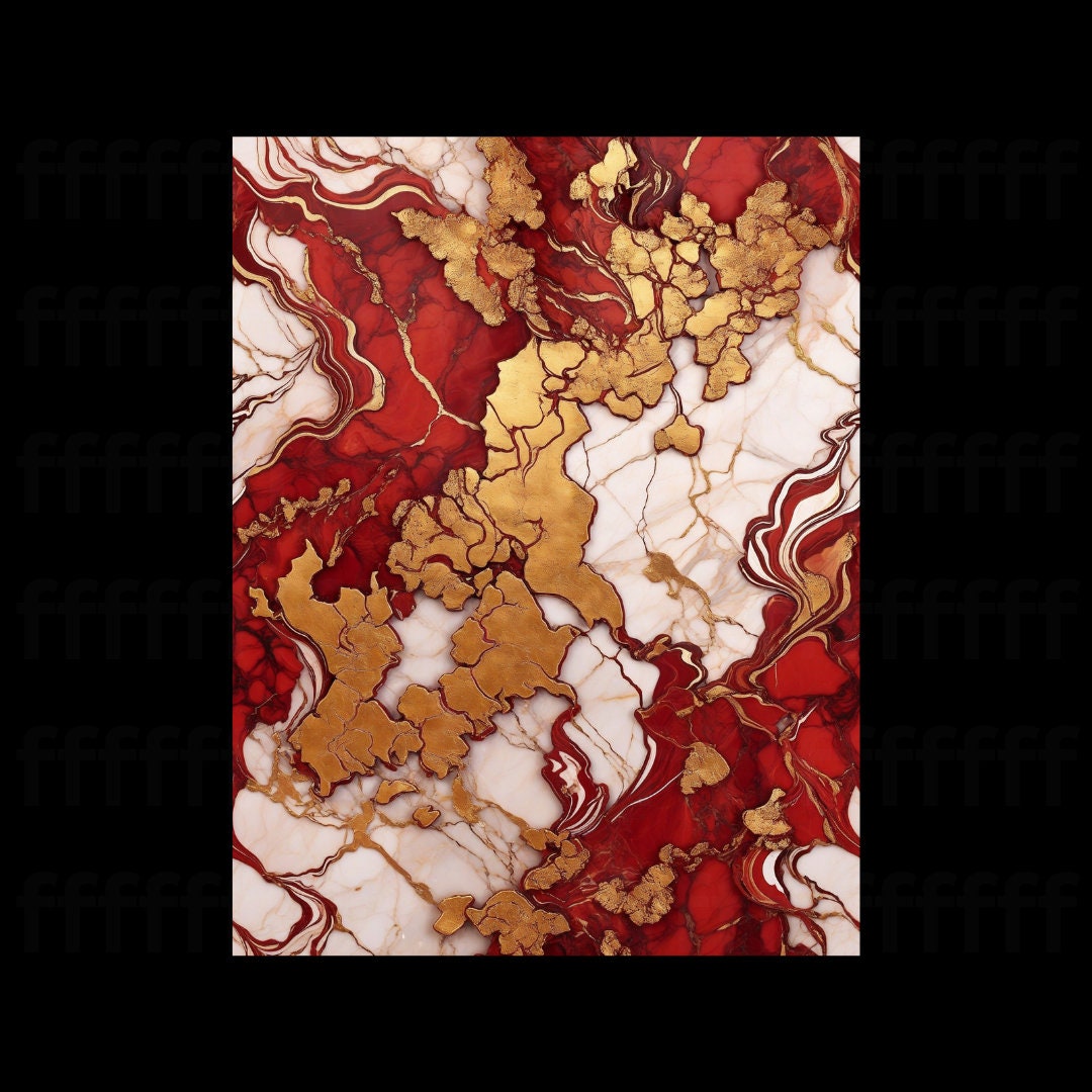 PSD Texture, Red, Black and Gold Marble Texture, Digital Papers, Stone ...