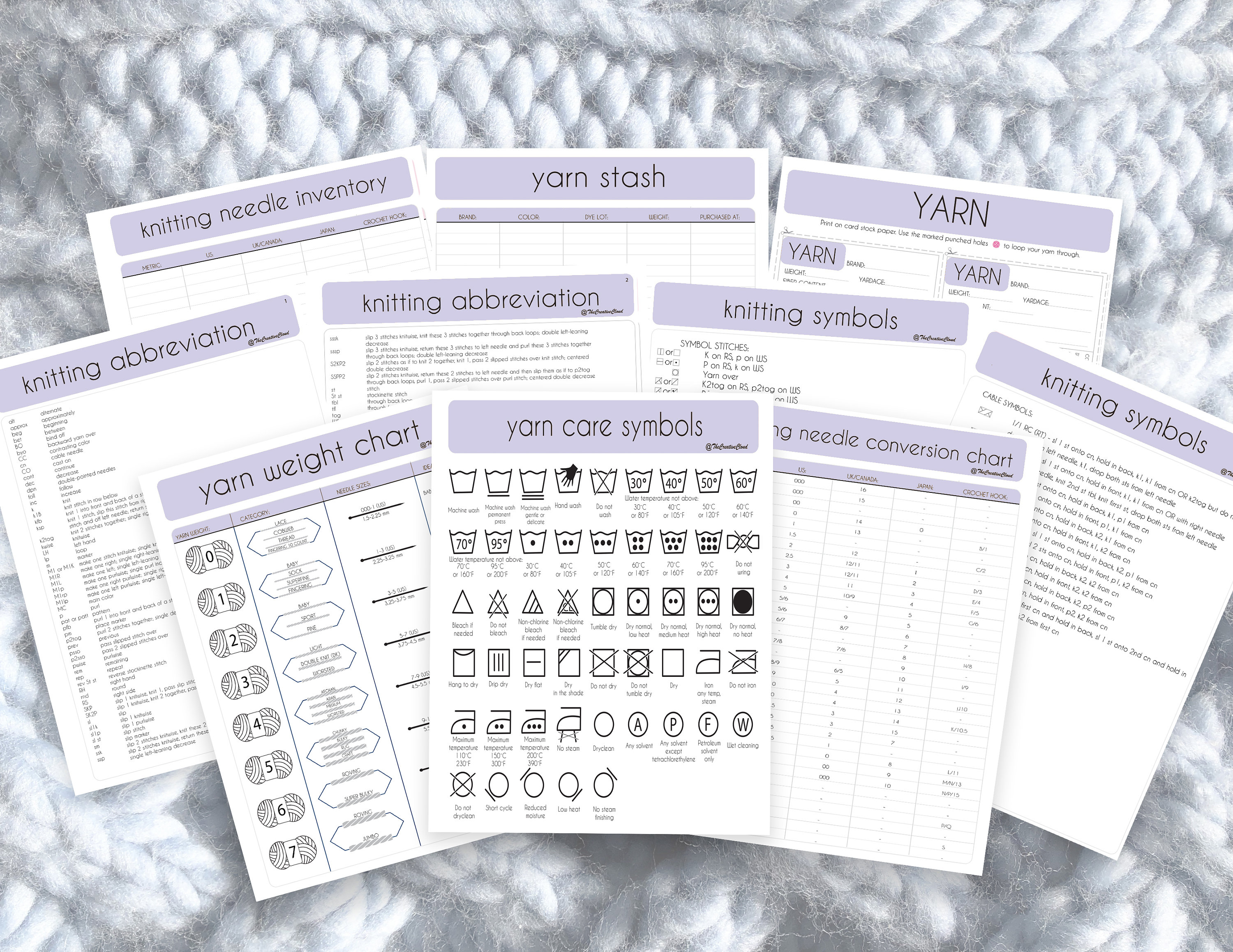 Purple Printable Knitting Planner, Digital Download, Perfect for ...