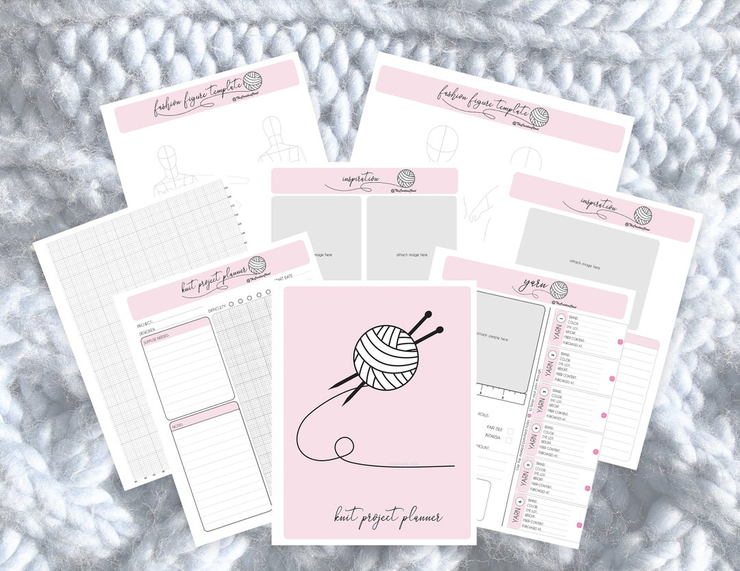 Pink Printable Knitting Planner, Digital Download, Perfect for Binders ...