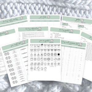 Green Printable Knitting Planner, Digital Download, Perfect for Binders ...