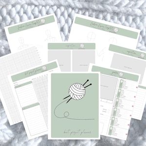 Green Printable Knitting Planner, Digital Download, Perfect for Binders ...
