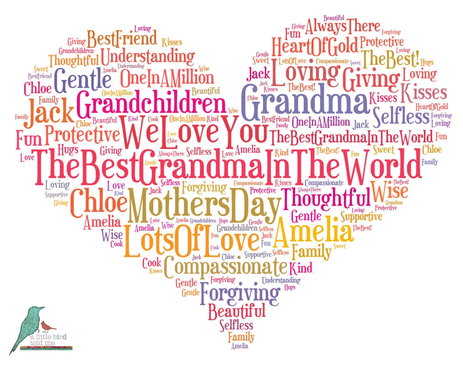 Mothers Day Heart Word Art DIGITAL IMAGE Any Colours Any - Etsy UK