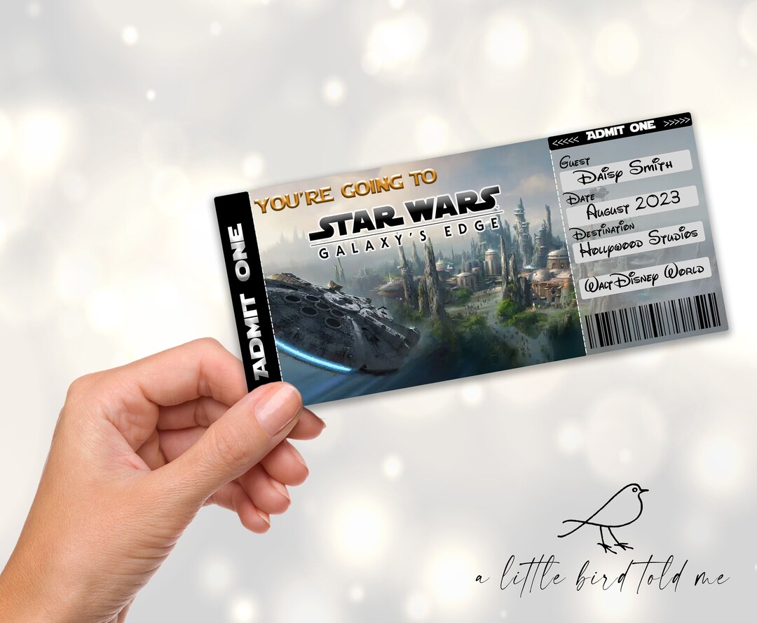 Personalised Galaxy's Edge Star Wars Ticket | Boarding Pass Surprise ...