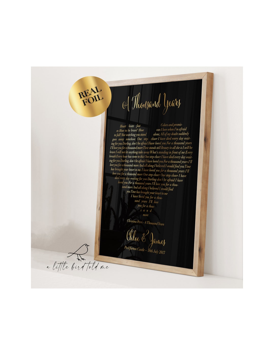 Metallic Foil Our First Dance Print Personalised Wedding / Anniversary ...