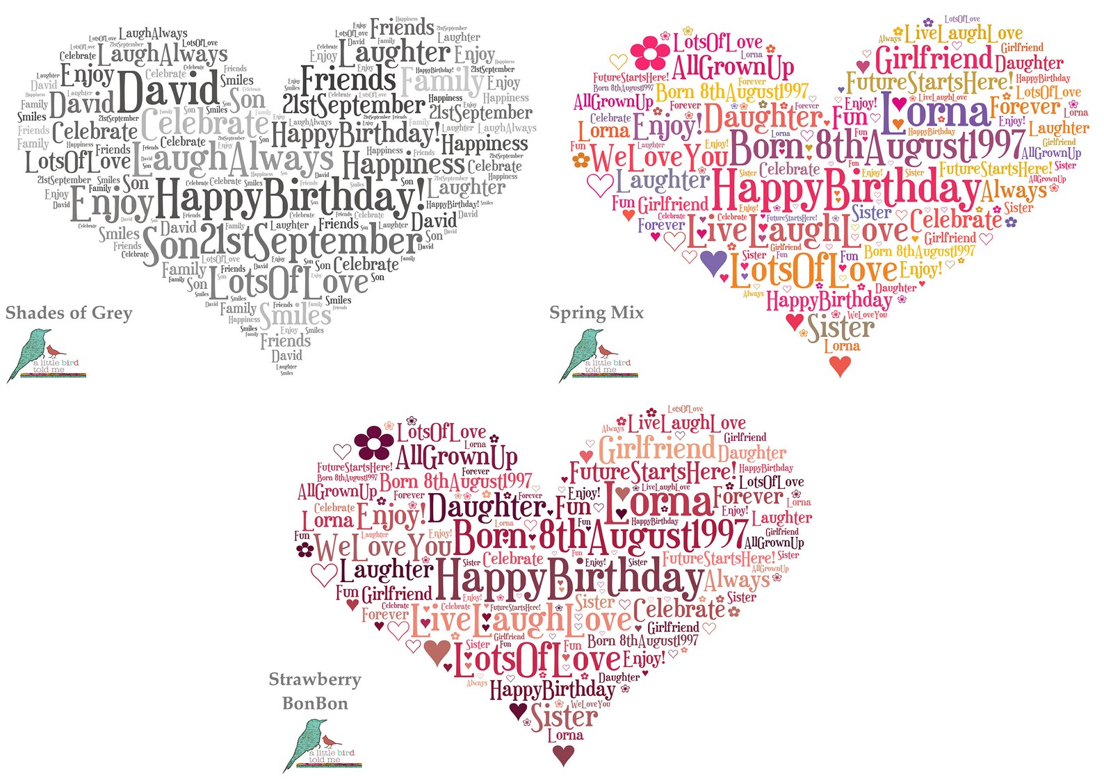 Heart Personalised Word Art Gift Keepsake Any Occasion - Etsy