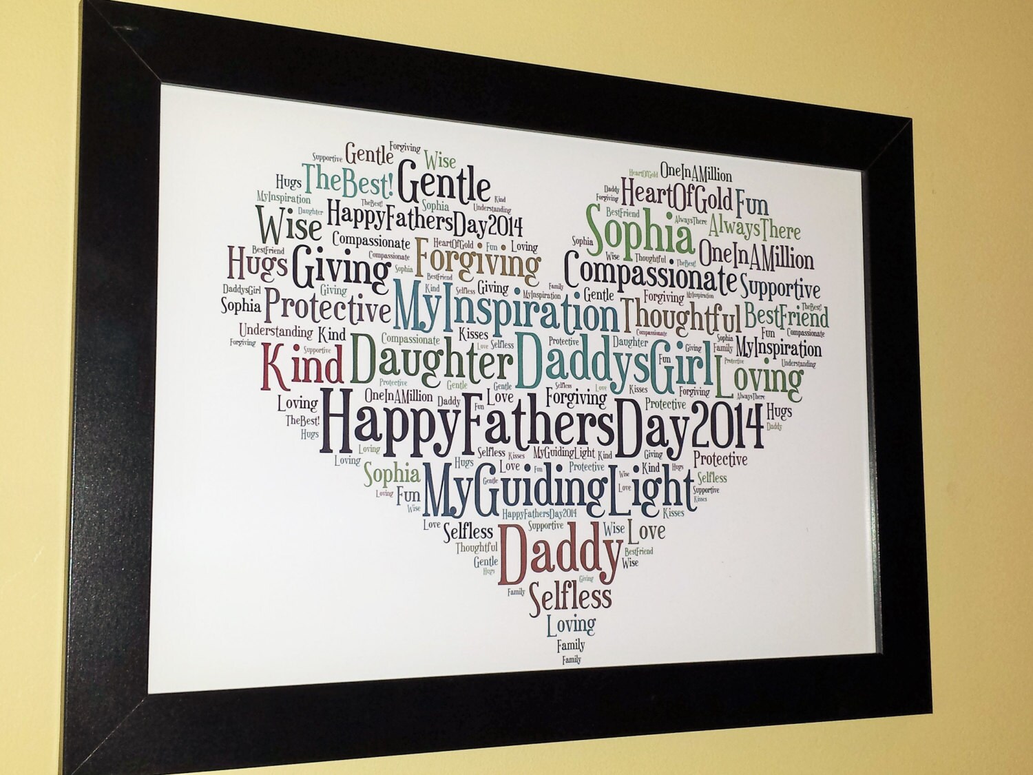 Fathers Day Personalised Word Art Gift unique framed or | Etsy