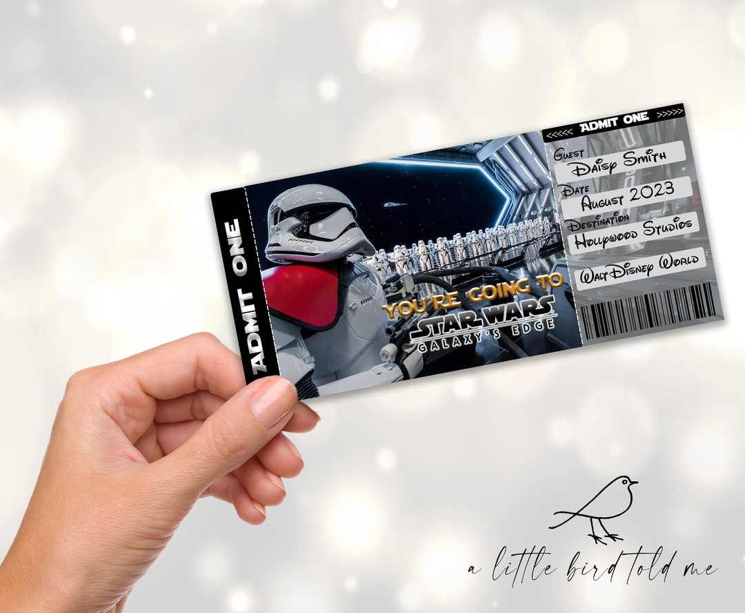 Personalised Galaxy's Edge Star Wars Ticket | Boarding Pass Surprise ...