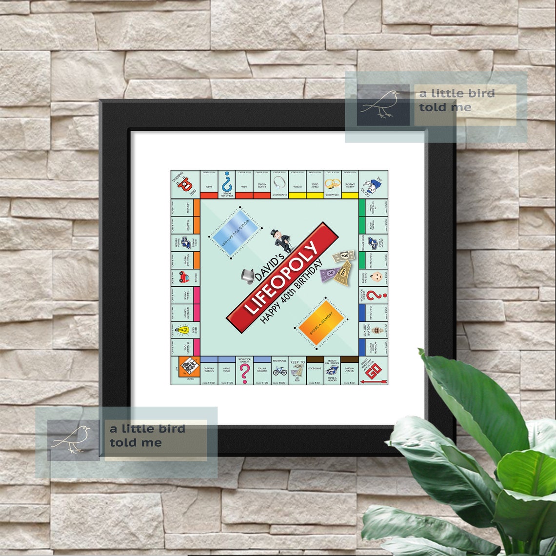 Monopoly inspired board game print Personalised gift all | Etsy