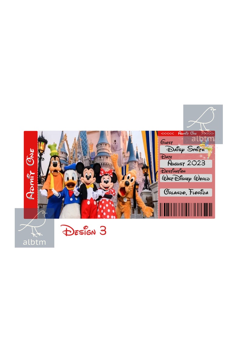 Personalised Holiday Reveal Ticket | Boarding Pass Surprise Reveal ...