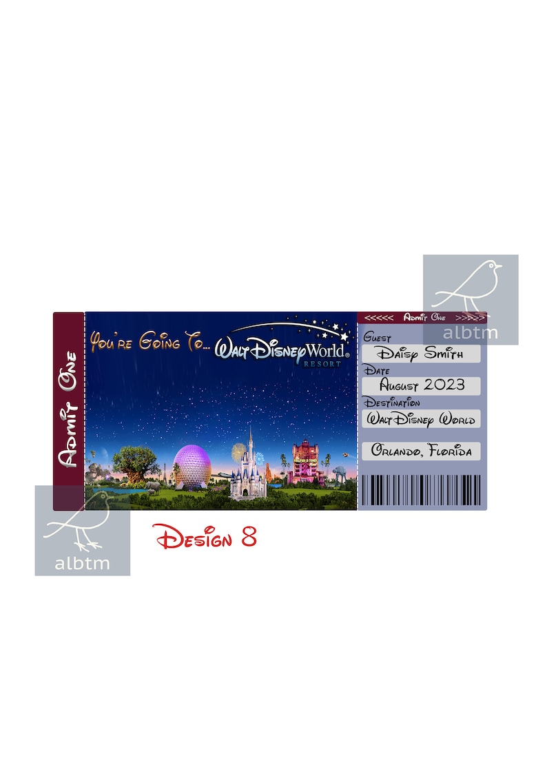 Personalised Holiday Reveal Ticket | Boarding Pass Surprise Reveal ...