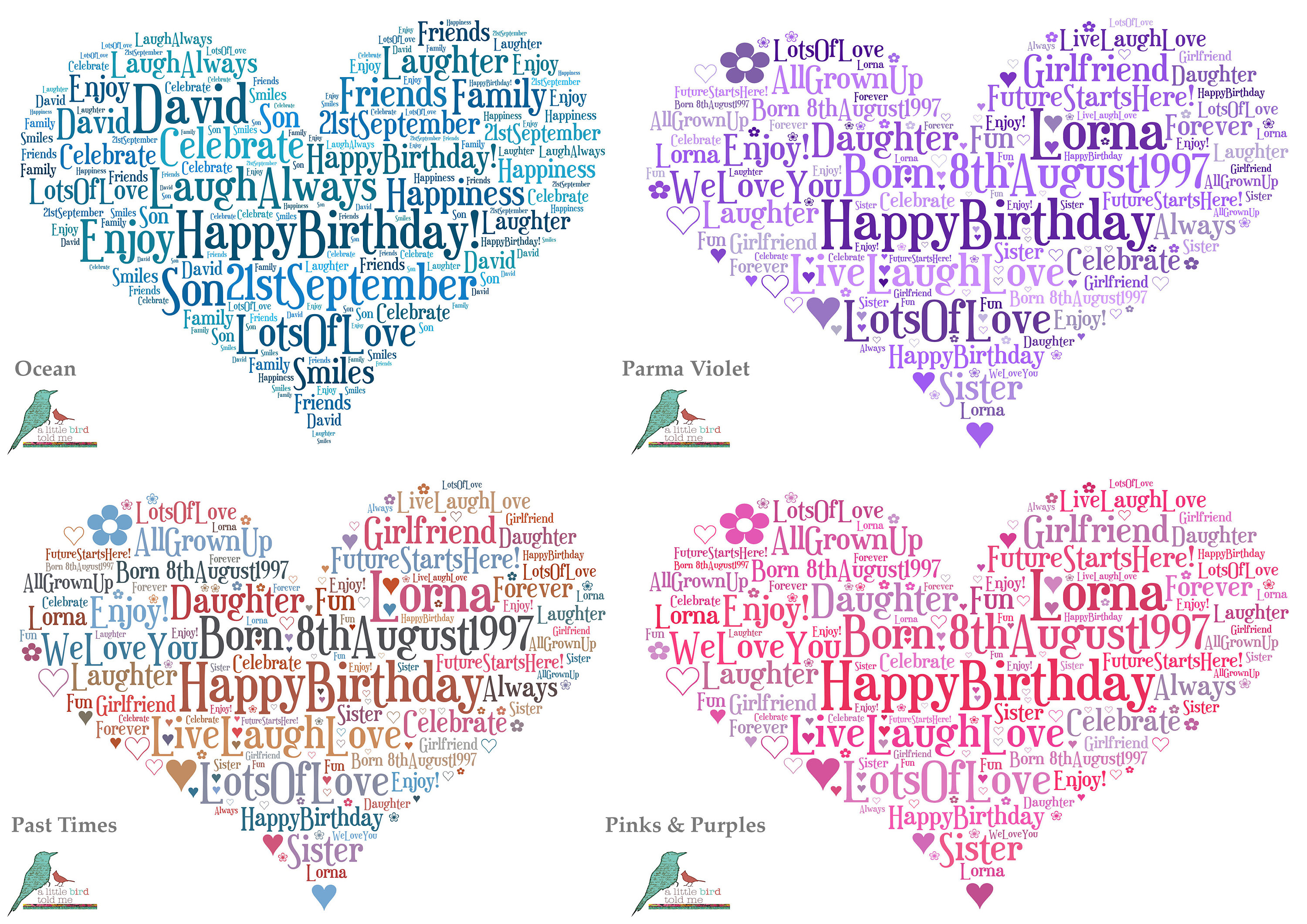 Heart Personalised Word Art Gift Keepsake Any Occasion - Etsy