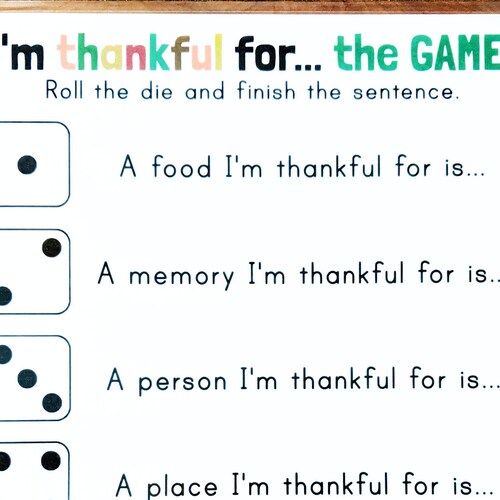 Printable Thankful Game Gratefulness Activity Family - Etsy