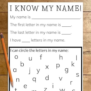 I Know My Name Writing Activity, Preschool Printable Worksheets ...