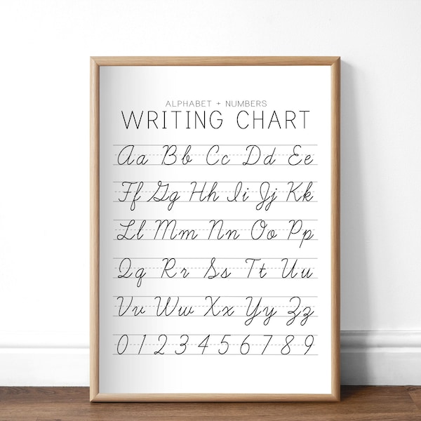 Cursive Writing Chart Printable - Etsy