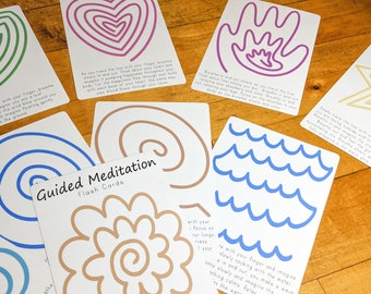 Finger Tracing Calming Cards, Printable Mindfulness Flash Cards, Calm ...