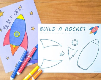 Rocket Ship Printable Craft Space Themed Activity Indoor - Etsy