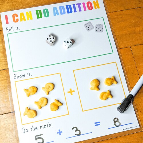 Printable Math Game Addition Dice Activity Learning to - Etsy