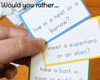 Would You Rather for Kids, Printable Family Questions and Answers ...