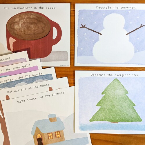 Winter Play Dough Mats Printable Modeling Dough Pages Kids - Etsy