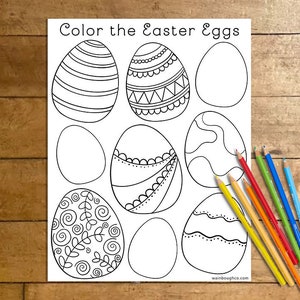 Easter Egg Coloring Page, Coloring Pages for Kids, Spring Printable ...