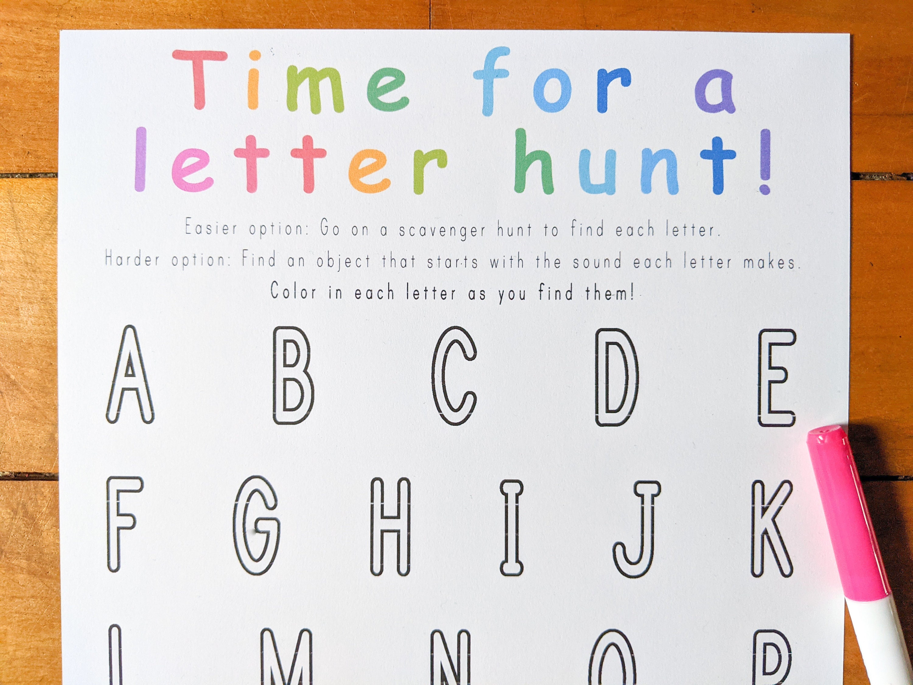 Letter Hunt Worksheets Letter Scavenger Hunt Pink Oatmeal Shop
