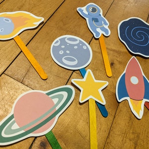 Space Puppets, Craft Stick Printable Puppets, Kids Pretend Play ...