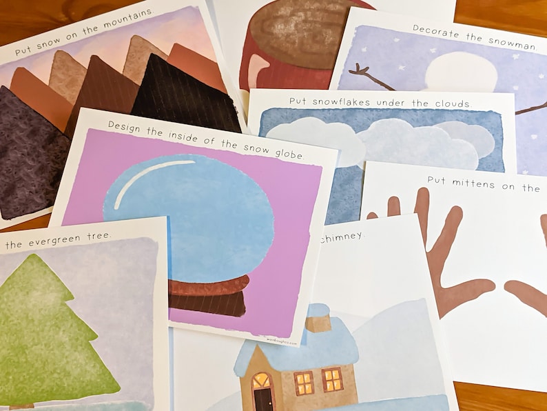 Winter Play Dough Mats Printable Modeling Dough Pages Kids - Etsy