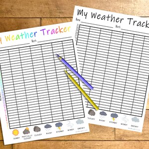 Weather Tracker, Printable Monthly Weather Activity, Homeschool ...