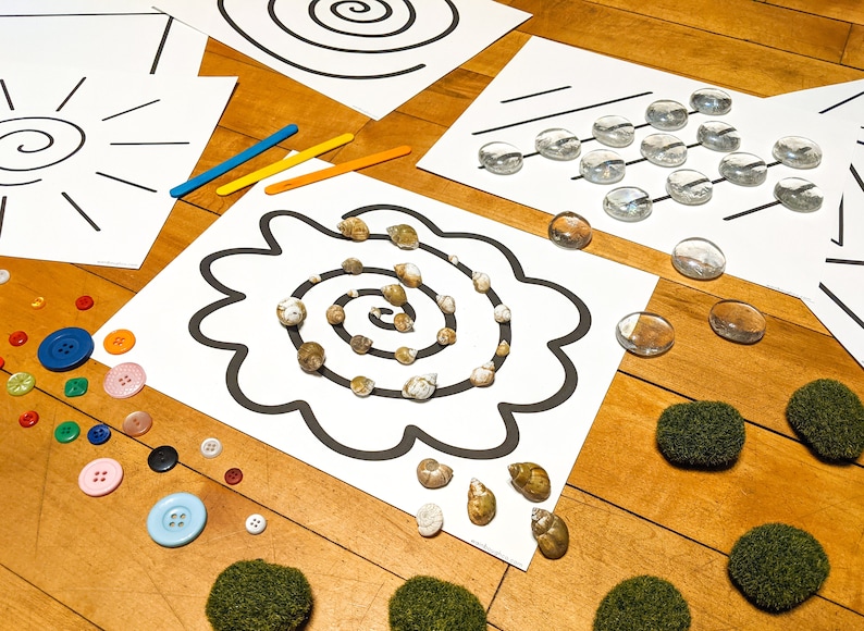 Loose Parts Printable Mats Pre Writing Activity Kids Play | Etsy