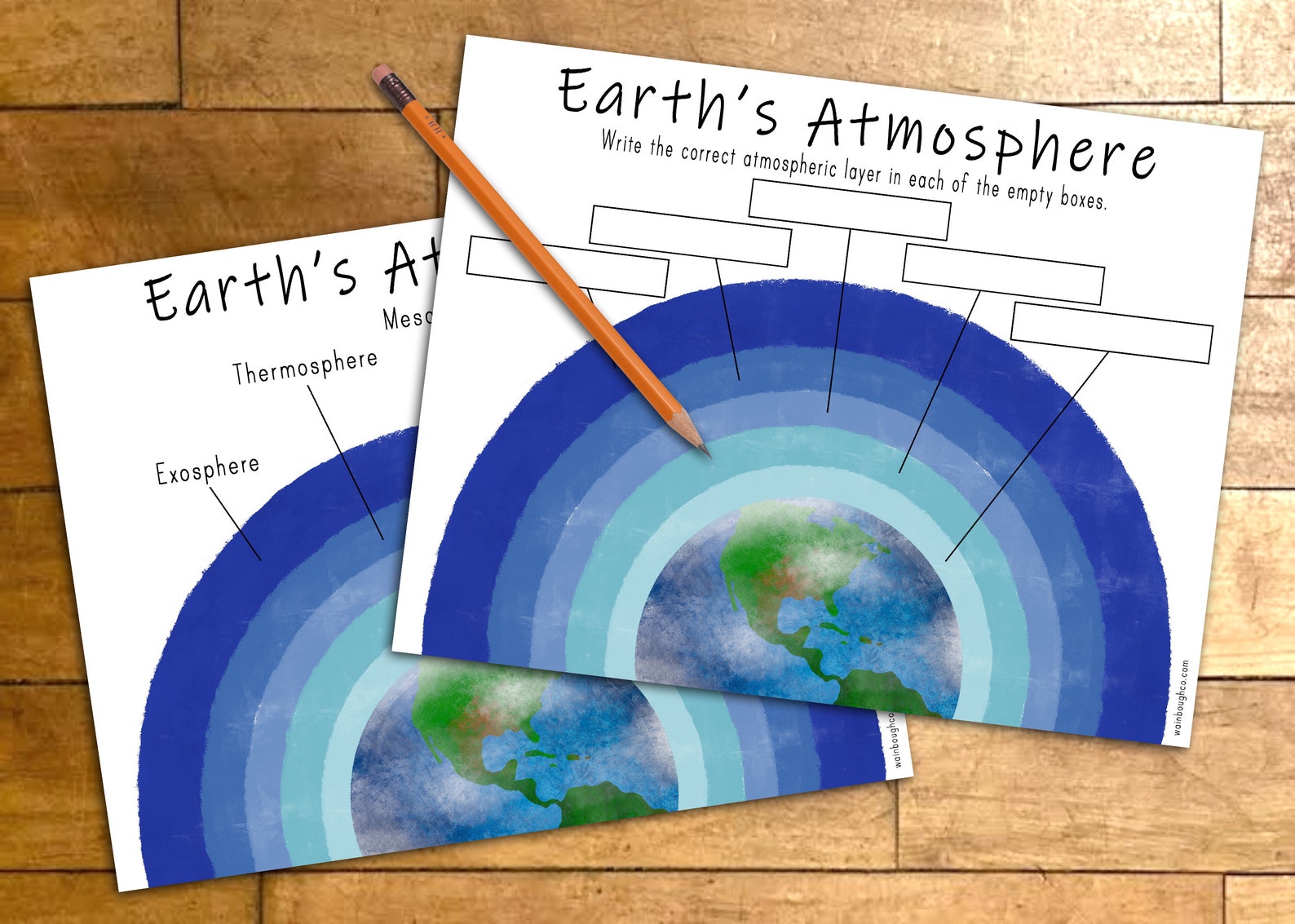 Earth Atmosphere Labeling, Printable Earth Activity, Educational ...