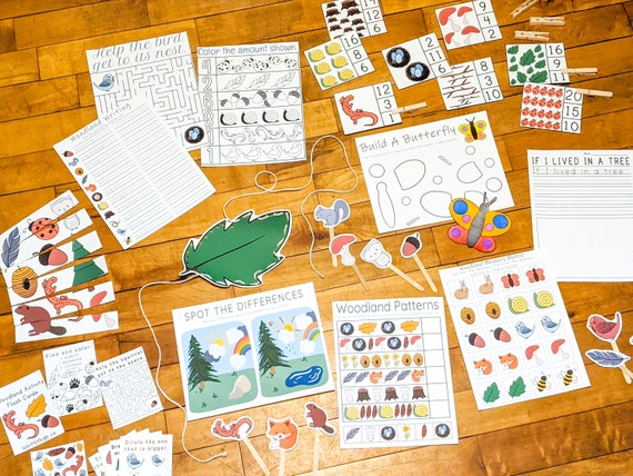 Woodland Printable Activity Bundle Kid Activities Preschool | Etsy