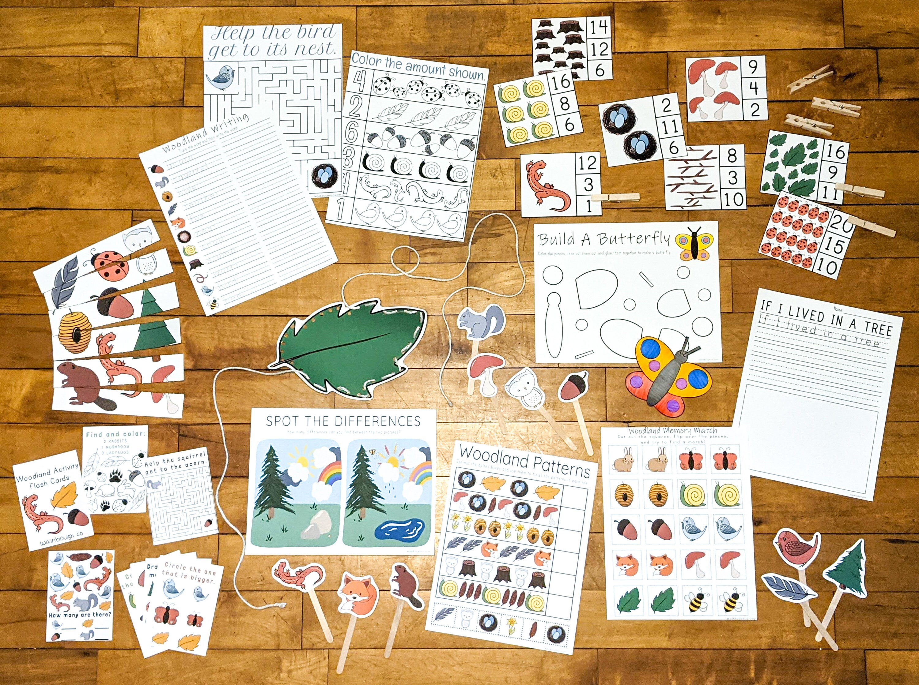 Woodland Printable Activity Bundle Kid Activities Preschool | Etsy