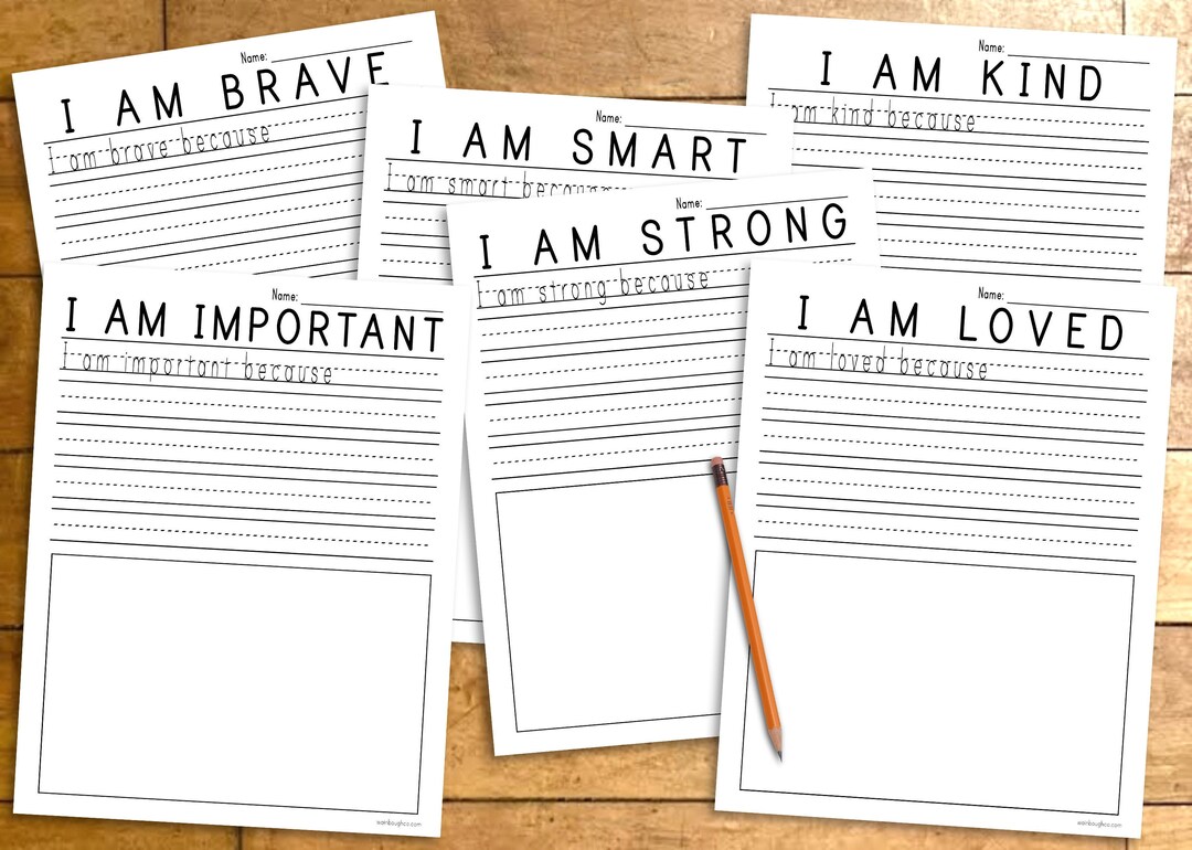 Positive Affirmations Writing Prompt Bundle, Printable Writing ...