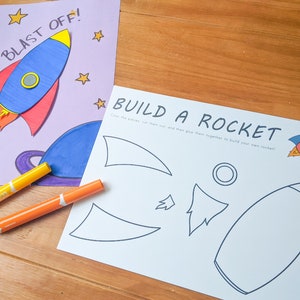Rocket Ship Printable Craft, Space Themed Activity, Indoor Preschool ...