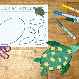Turtle Printable Craft, Ocean Paper Craft, Indoor Preschool Activity ...