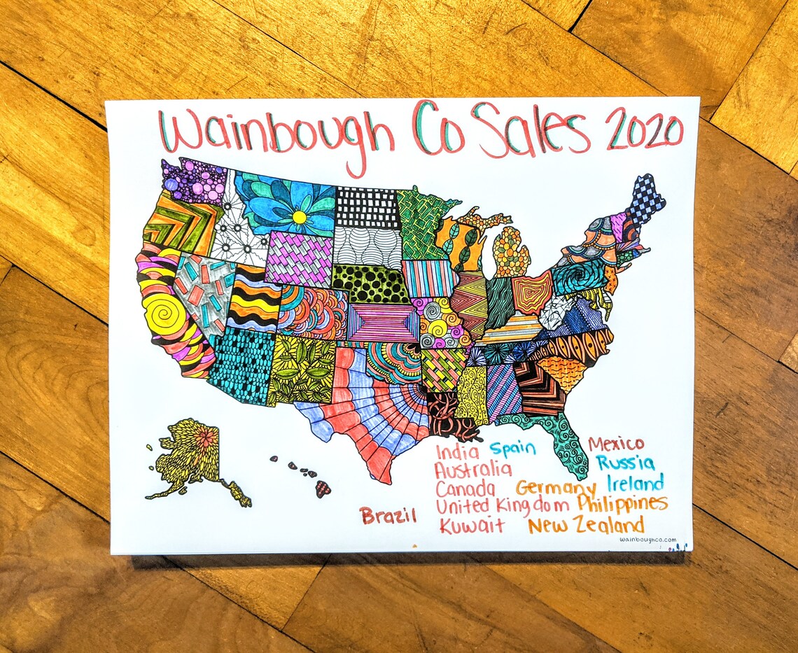 United States of America Coloring Page, Printable USA Zentangle ...