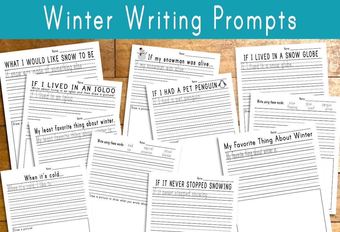 Winter Writing Prompt Bundle, 11 Printable Writing Activities ...