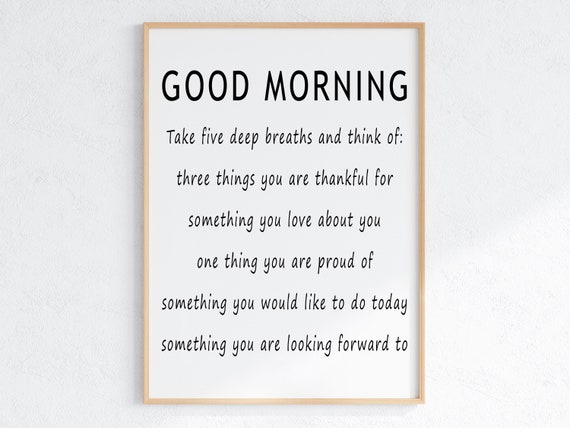 Positive Morning Printable Affirmations Wall Poster Mental - Etsy
