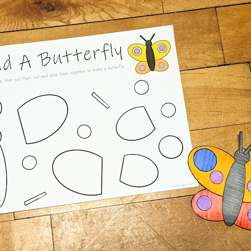 Spring Printable Butterfly Craft Preschool Activity Kids - Etsy