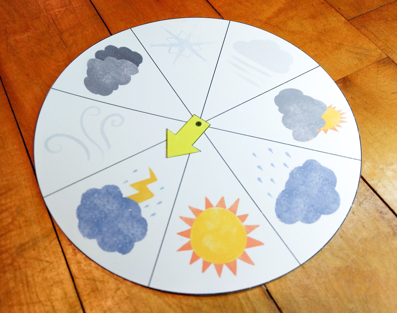 Weather Wheel Spinner Printable Daily Weather Activity Kids - Etsy