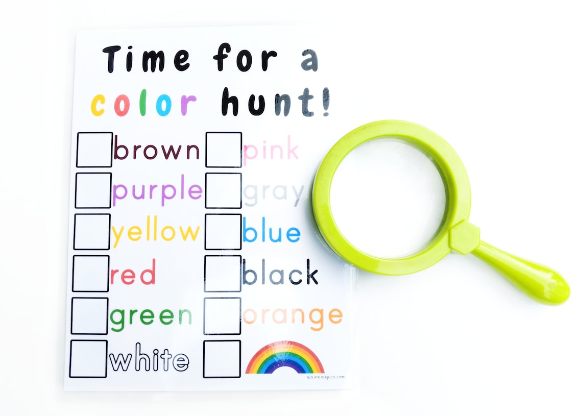 Printable Color Hunt Activity DIY Scavenger Hunt Rainbow - Etsy