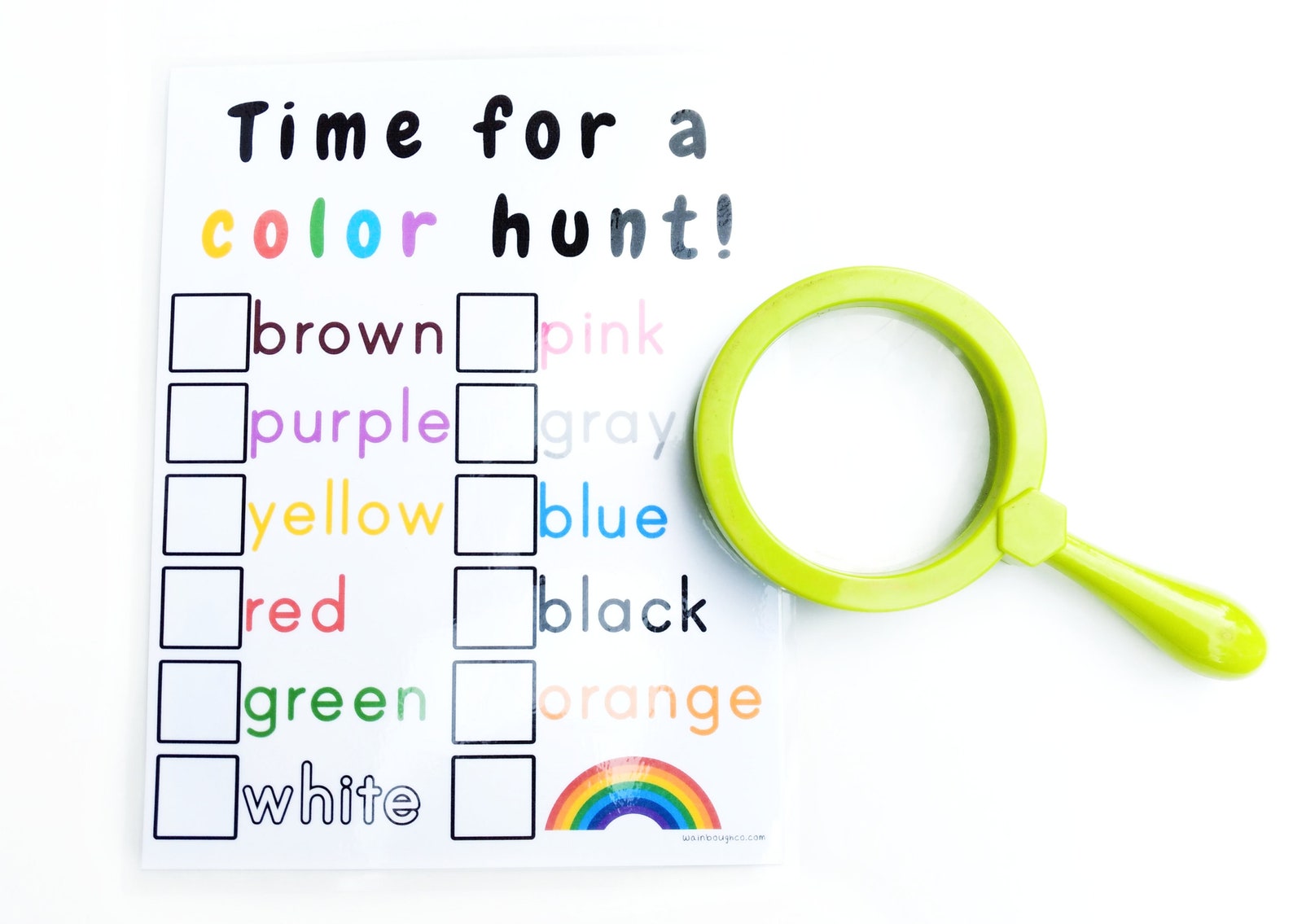 Printable Color Hunt Activity DIY Scavenger Hunt Rainbow - Etsy