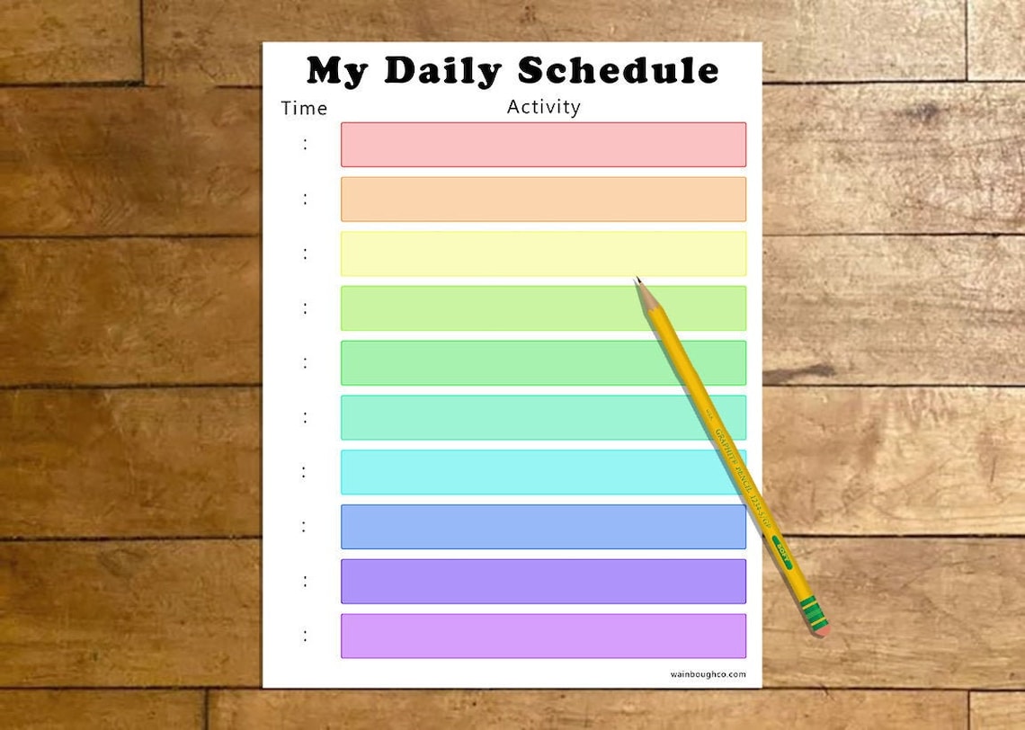 Printable Daily Schedule, Schedule for Kids, Homeschool Schedule, Daily ...