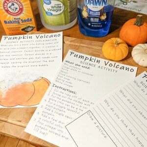 Pumpkin Volcano Science Activity, Printable Fall Homeschool, Autumn ...