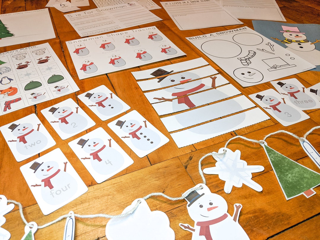 Snowman Printable Activity Bundle, Winter Kid Activities, Preschool ...