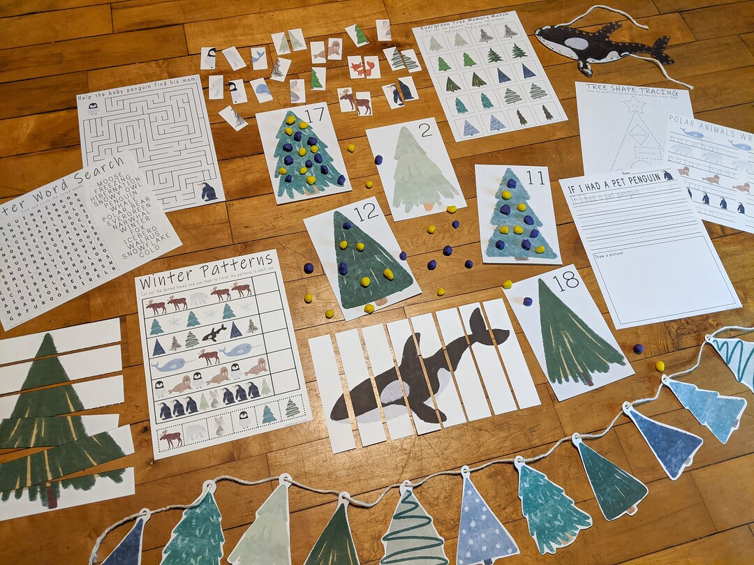 Winter Nature Printable Activity Bundle, Kid Activities, Preschool ...
